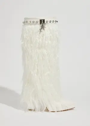 SPARKL Paris Faux Fur Boots - White
