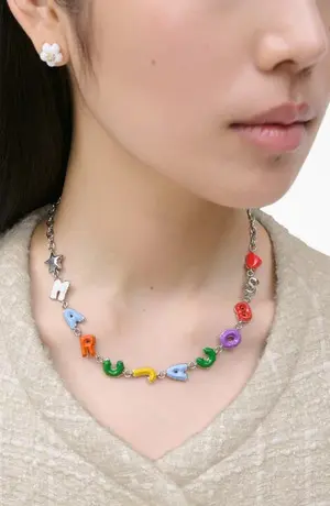 Marc Jacobs Color Ballon Charm Necklace - Silver Multi
