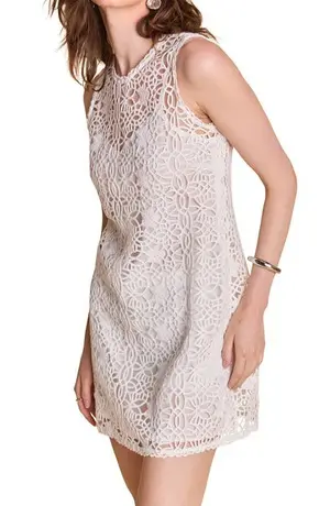 English Factory Sleeveless Openwork Minidress