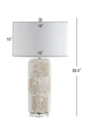 JONATHAN Y Rosette 28.5" Seashell/resin/crystal Led Table Lamp