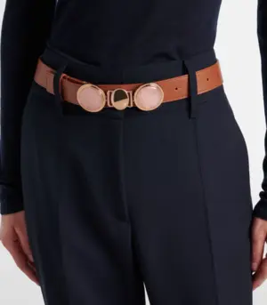 Gabriela Hearst Grange Stone Belt In Leather - Bordeaux