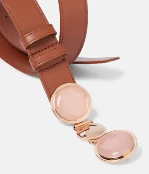 Gabriela Hearst Grange Stone Belt In Leather - Bordeaux