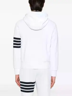 Thom Browne 4-bar Stripe Zipped Hoodie - White