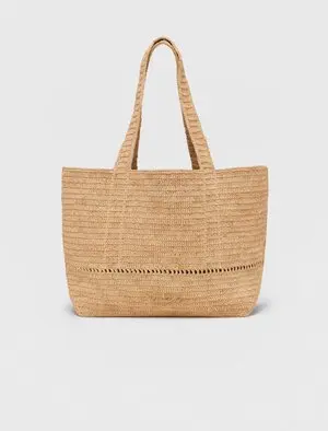 Maje Raffia Tote Bag