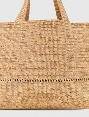 Maje Raffia Tote Bag