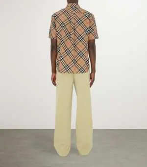 Burberry Organic Cotton Short-sleeve Check Shirt - Yellow