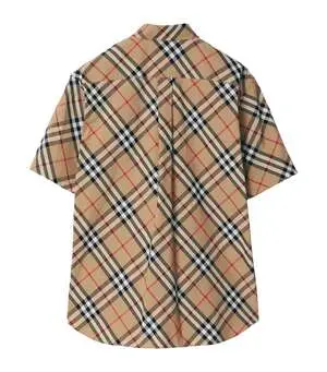 Burberry Organic Cotton Short-sleeve Check Shirt - Yellow