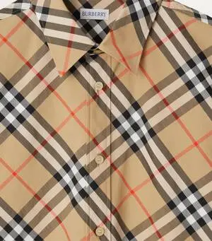 Burberry Organic Cotton Short-sleeve Check Shirt - Yellow