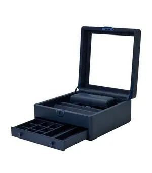 Wolf Earth Watch Box With Glass Lid
