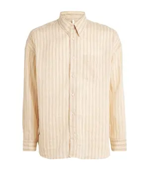 SUNFLOWER Cotton-blend Stripe Stable Shirt - Ivory