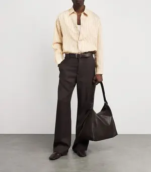 SUNFLOWER Cotton-blend Stripe Stable Shirt - Ivory
