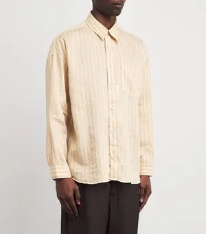 SUNFLOWER Cotton-blend Stripe Stable Shirt - Ivory