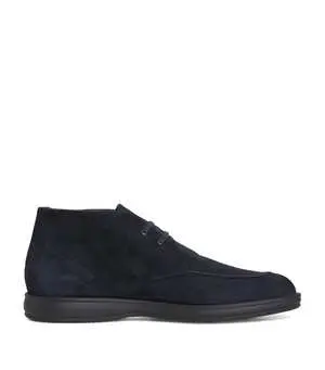 Brioni Journey Suede Ankle Boots - Blue