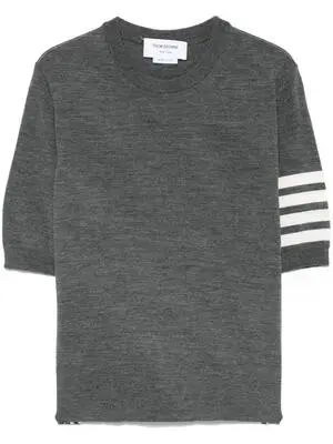 Thom Browne 4-bar Stripe Fine-knit T-shirt - Grey