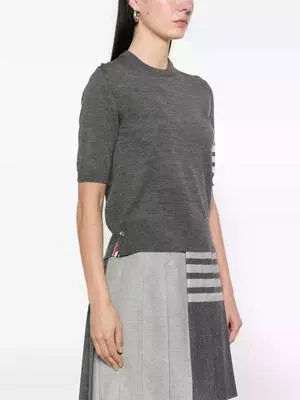 Thom Browne 4-bar Stripe Fine-knit T-shirt - Grey