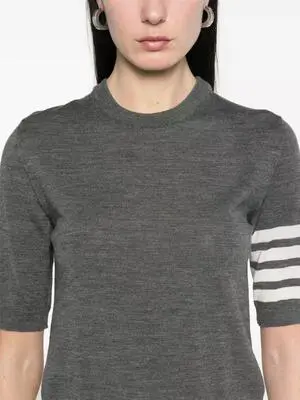 Thom Browne 4-bar Stripe Fine-knit T-shirt - Grey