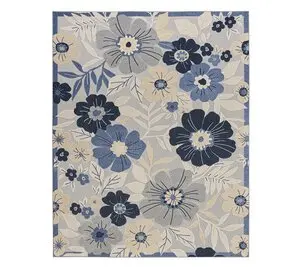 NOURISON HOME Home Poppy Floral Print Indoor/outdoor 7'10'x9'10' Rug - One-color