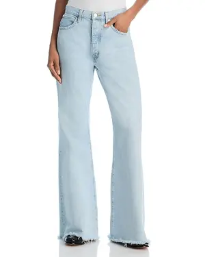 FRAME The Lax High Rise Flare Jeans - Wisp Raw Fray