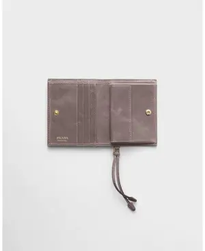 Prada Small Leather Wallet - Grey