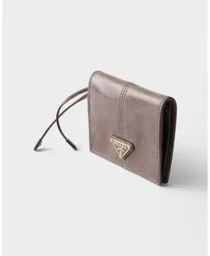 Prada Small Leather Wallet - Grey