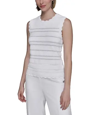 Karl Lagerfeld Paris Scalloped Tank Top