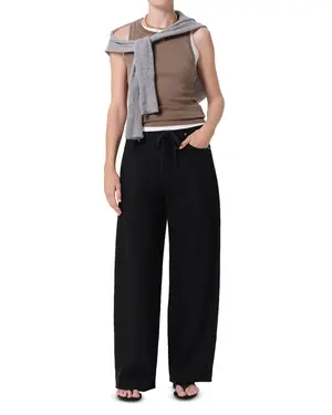Citizens Of Humanity Brynn Drawstring Linen Trousers - True Navy