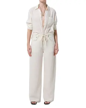 Citizens Of Humanity Brynn Drawstring Linen Trousers - Vanilla