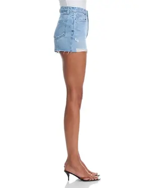 L'Agence Clark High-rise Denim Shorts - Bellflower
