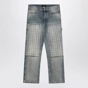 Amiri Washed Denim Jeans With Monogram Panels - Blue