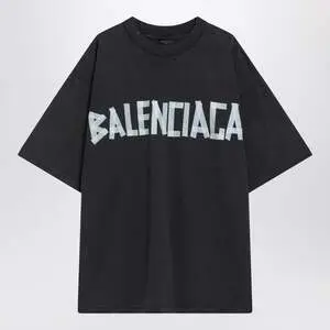 Balenciaga T-shirt New Tape Type In Jersey Vintage Black