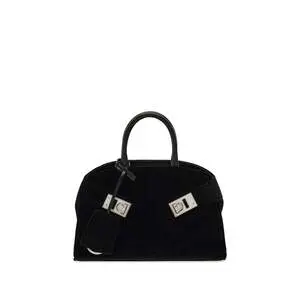 FERRAGAMO Tote Bag With Gancini Buckle - Black