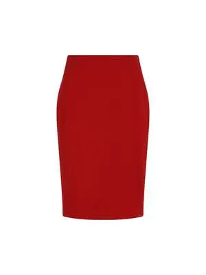 Saint Laurent Saint Laurent Satin Pencil Skirt - Rouge