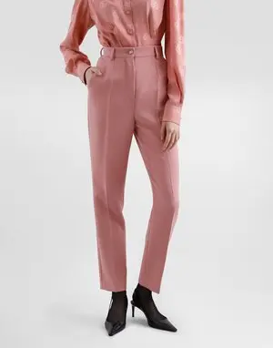 Dolce & Gabbana Tailored Double Wool Crepe Pants - Pink