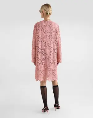 Dolce & Gabbana Floral Cordonnet Lace Coat With Dg Logo