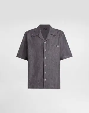 Dolce & Gabbana Hawaii Linen Canvas Shirt - Grey