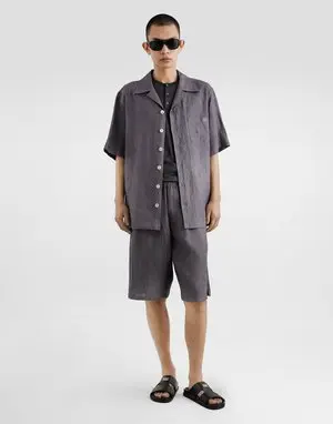 Dolce & Gabbana Hawaii Linen Canvas Shirt - Grey