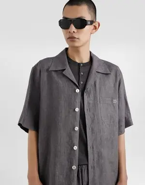 Dolce & Gabbana Hawaii Linen Canvas Shirt - Grey