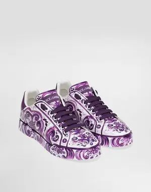 Dolce & Gabbana Majolica Print Portofino Light Strobel Sneakers - Multicolor