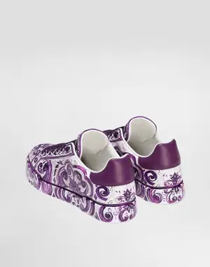Dolce & Gabbana Majolica Print Portofino Light Strobel Sneakers - Multicolor