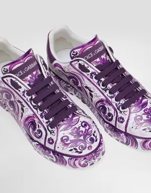 Dolce & Gabbana Majolica Print Portofino Light Strobel Sneakers - Multicolor