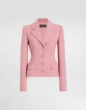 Dolce & Gabbana Single-breasted Wool Crepe Dolce Jacket - Pink