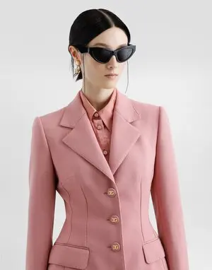 Dolce & Gabbana Single-breasted Wool Crepe Dolce Jacket - Pink
