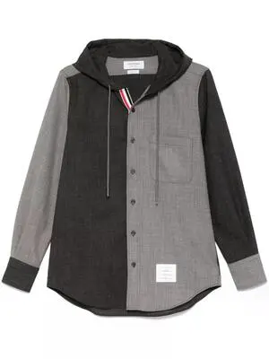 Thom Browne Rwb-stripe Hooded Shirt