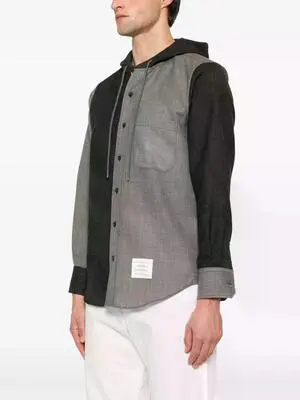 Thom Browne Rwb-stripe Hooded Shirt