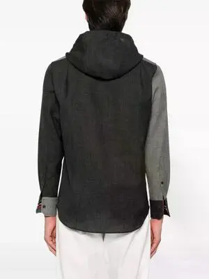 Thom Browne Rwb-stripe Hooded Shirt