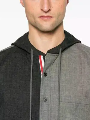 Thom Browne Rwb-stripe Hooded Shirt