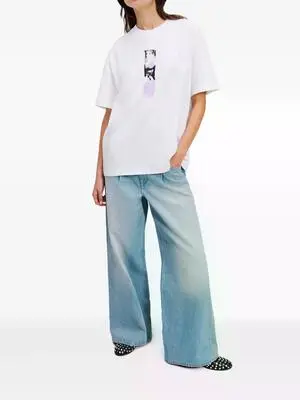 Karl Lagerfeld Wide-leg Pleated Jeans