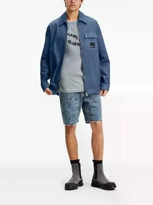 Karl Lagerfeld Raw-cut Denim Shorts