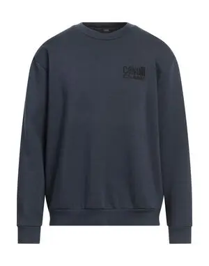Roberto Cavalli Sweatshirt In Polyester And Cotton - Navy
