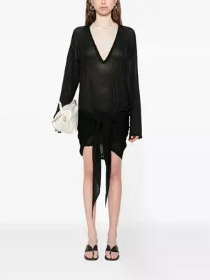 Attico Knotted Mini Dress - Black
